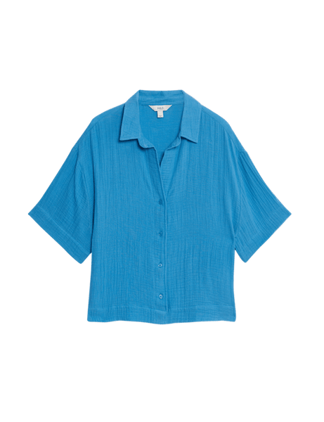 Pure Cotton Textured Collared Beach Shirt – Marks & Spencer Bermuda
