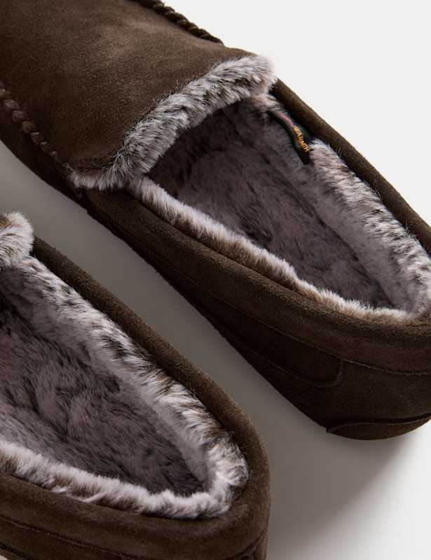 Suede Fleece Lined Moccasin Slippers – Marks & Spencer Bermuda